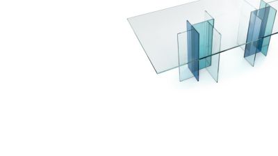 DIAPO mesa de comedor - cirstal azul claro / azul oscuro | Roche Bobois