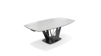 ALLIAGE table de repas tonneau/ovale - ceramique savoy perla | Roche Bobois
