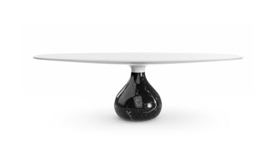 oval dining table - matte bardiglio