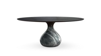 round dining table - glossy bardiglio